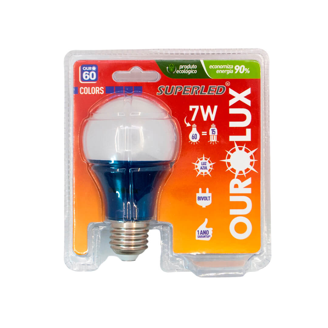 LÂMPADA DE LED AZUL OUROLUX – 7W – 1152 – LED